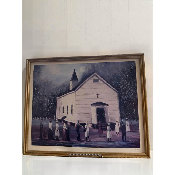 Ted Ellis | Art | Ted Ellis Signed Print Sunday Worship African ...